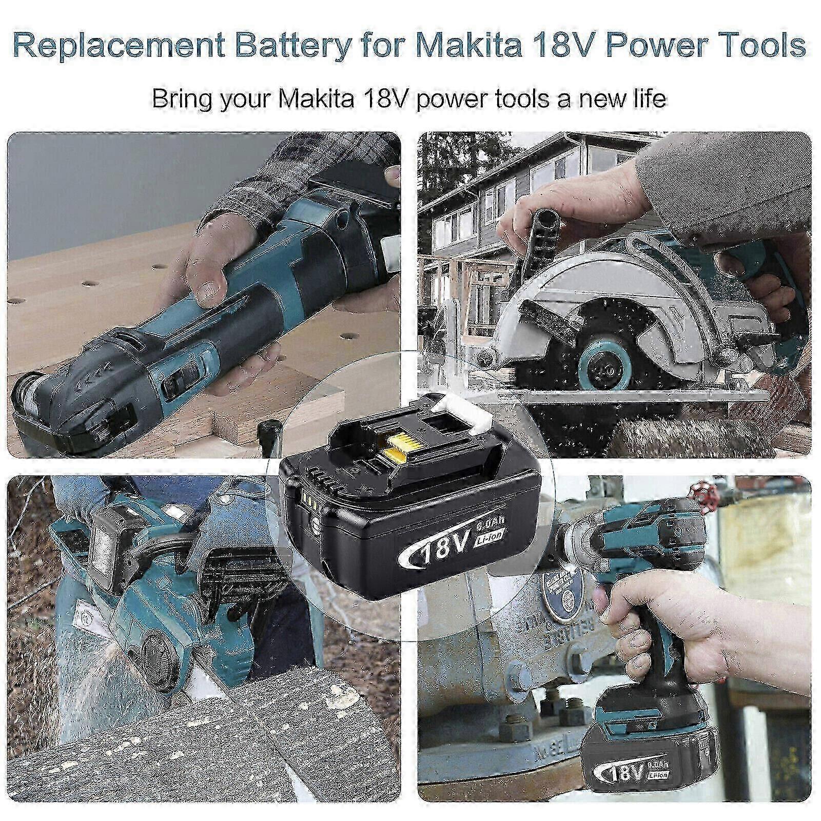 2 Pack For Makita 18V LXT 6.0Ah Li-ion Battery BL1850B BL1830B BL1860B Cordless Tool Replacement ...