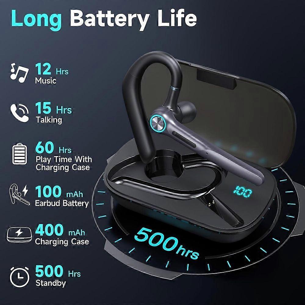 Wireless Noise-Cancelling Bluetooth Headset with 60Hrs Playtime & LED ...