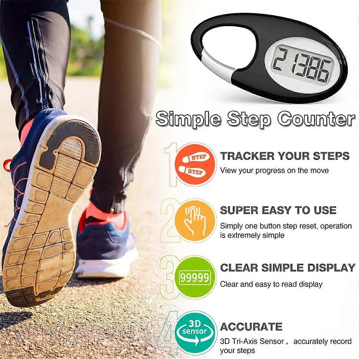Mini Digital Pedometer 3D Walking Step Counter for Outdoor Sports ...