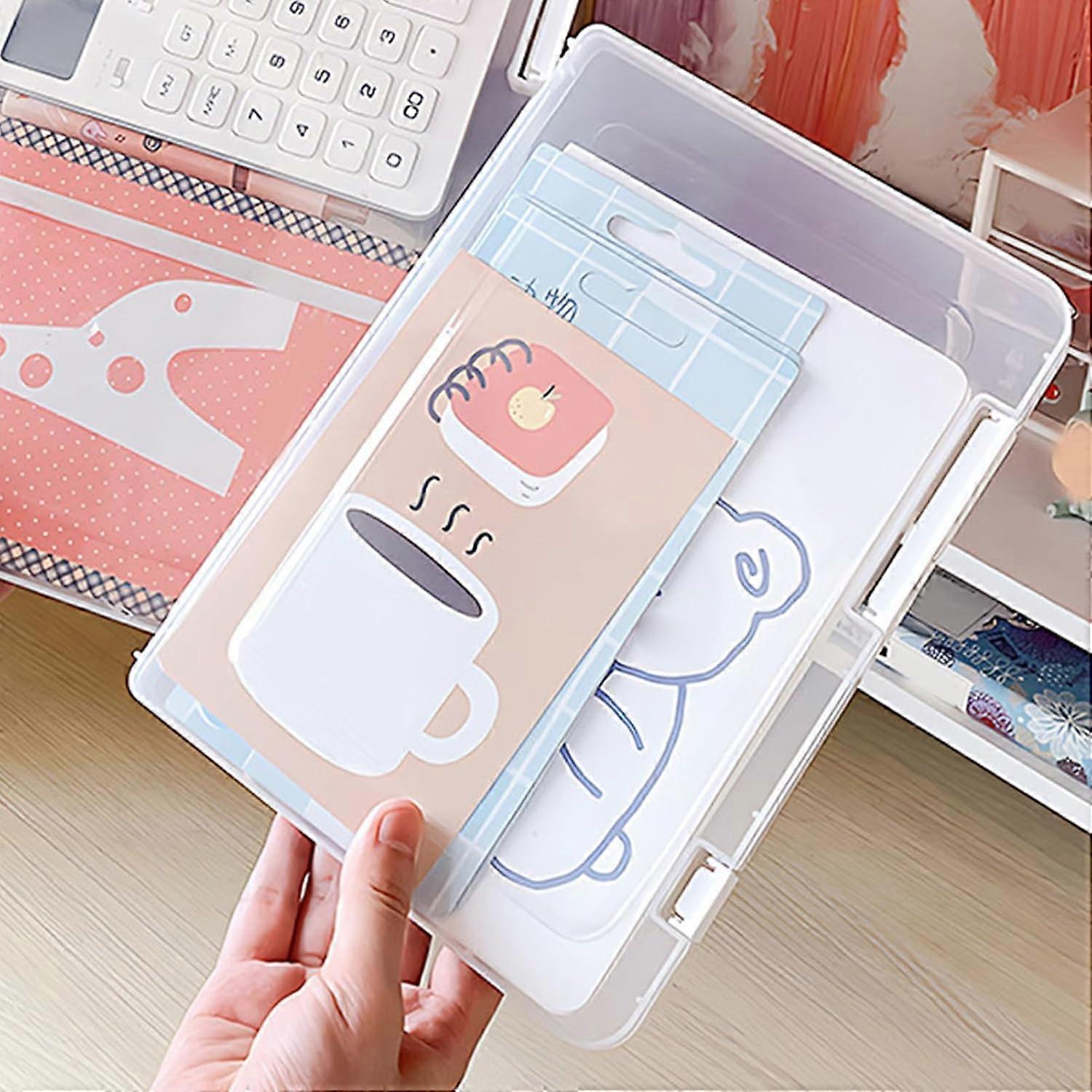Transparent File Box Portable Project Case Double Buckle File Protector ...