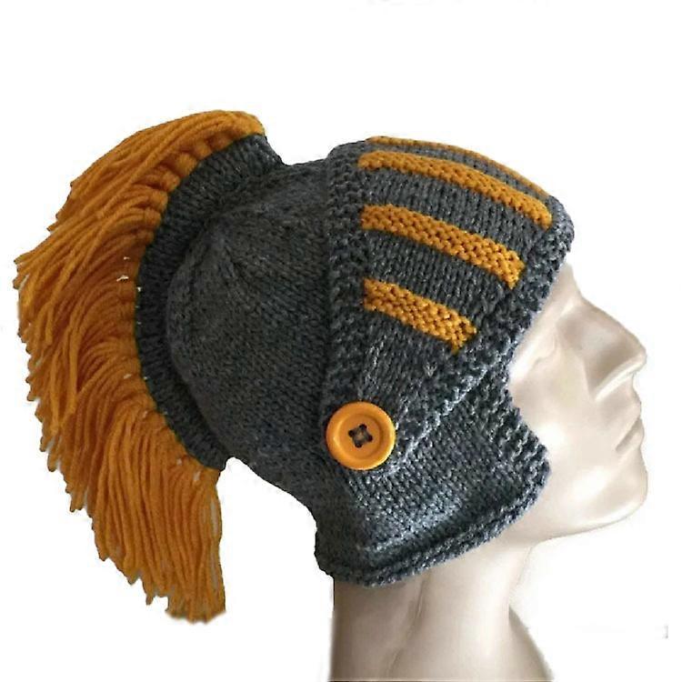 Spartan Helmet Knight Crochet Hat Knitted Hat Ski Funny Face Cover Warm ...