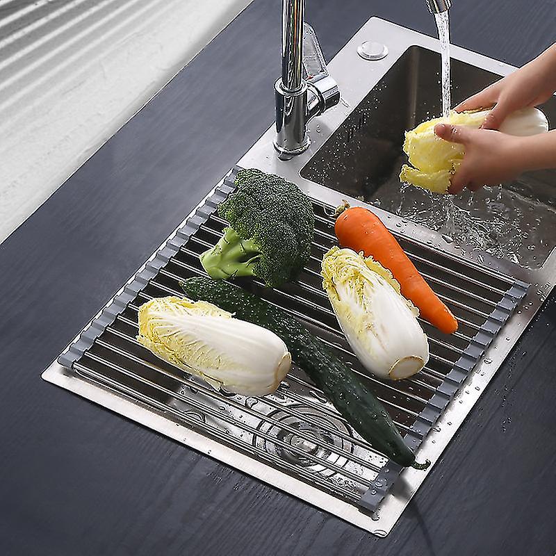 Over de gootsteen afwas rek, oprolbare gootsteen afdruiprek rack ...