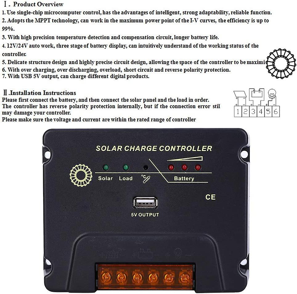 12V/24V 20A Solar Panel Controller CPY Control Board Charge Discharge ...