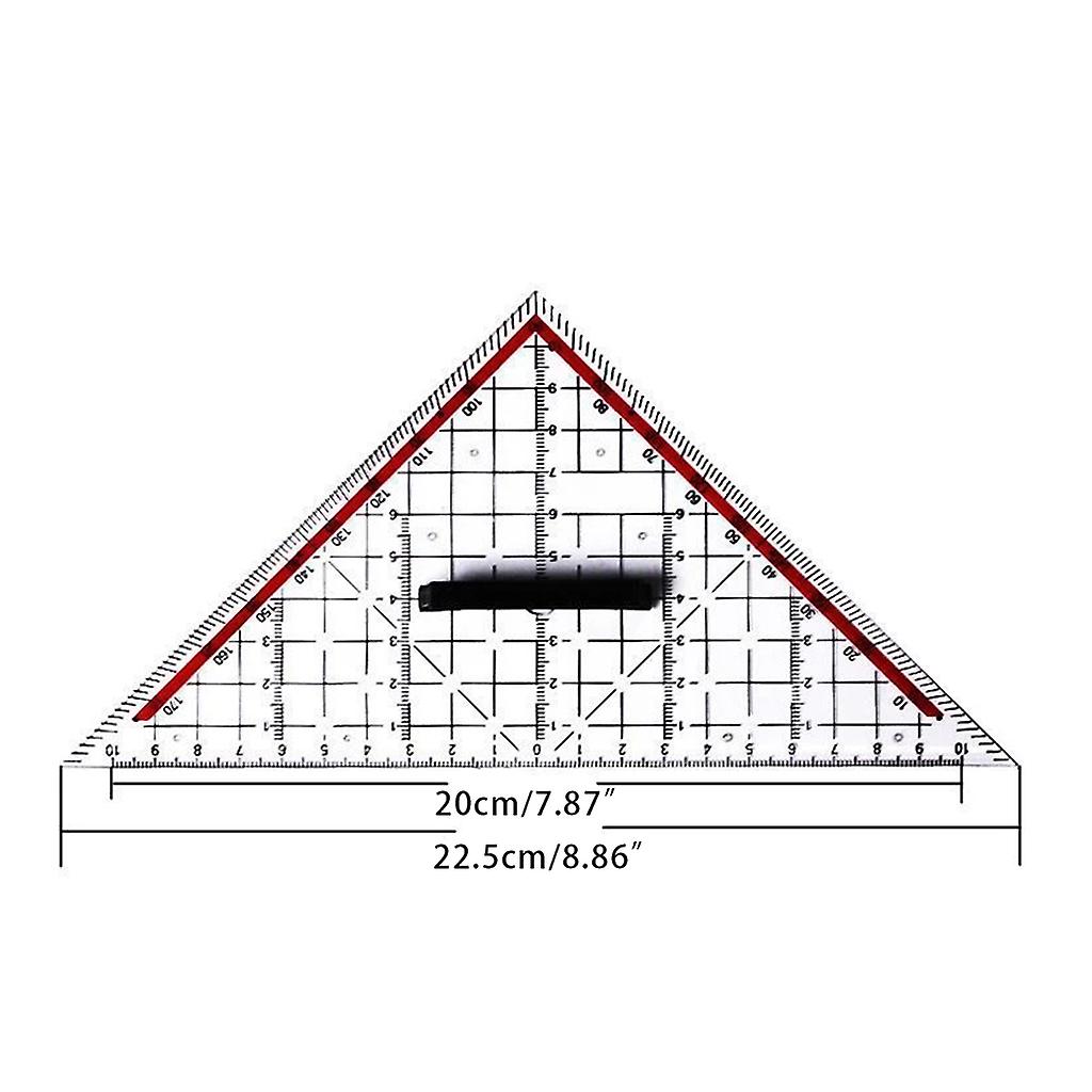 Triangle-shaped Template Ruler With Handle Protractor Scales Pro ...