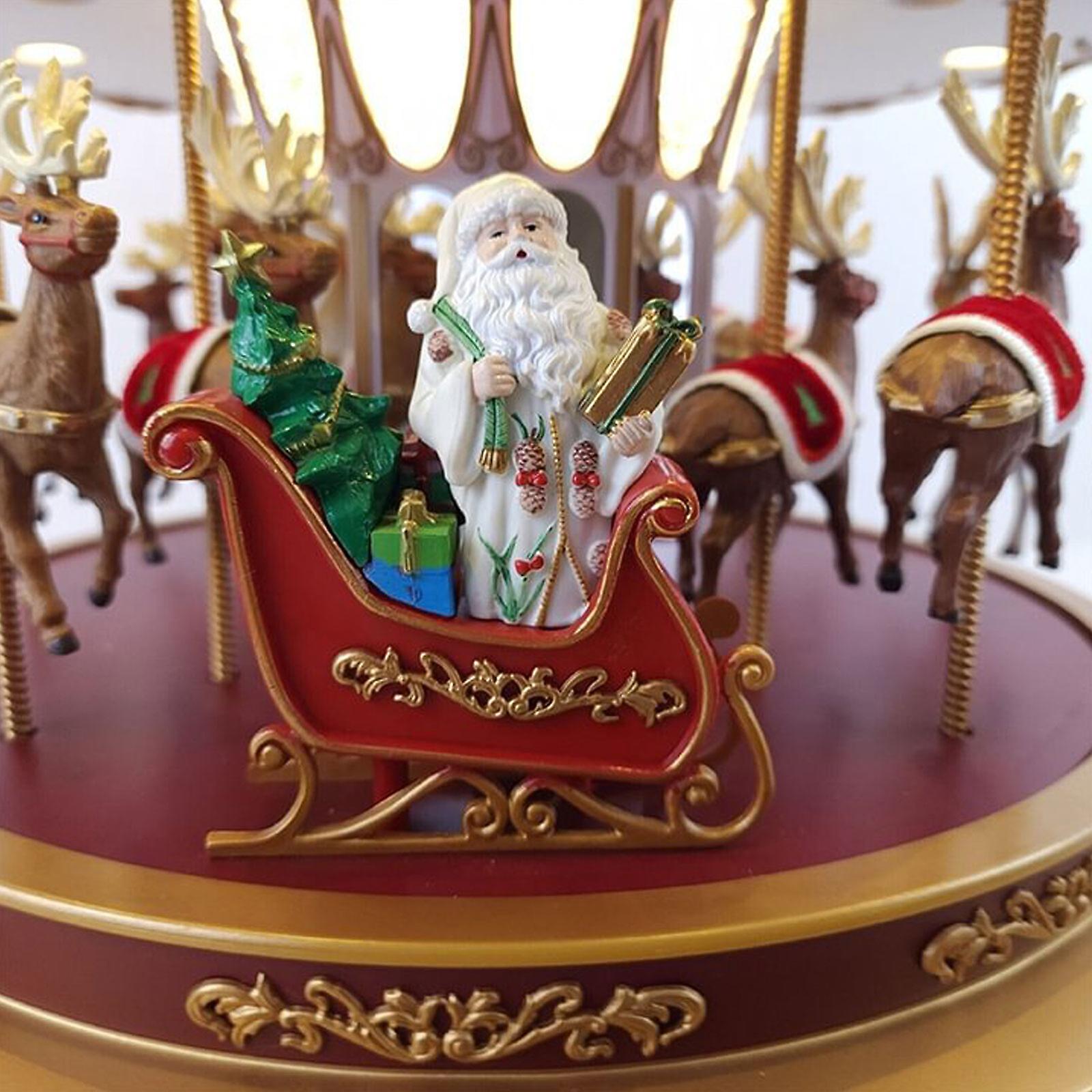 Mr. Christmas Very Merry Carousel - Animated Santa Claus, Reindeer, And ...