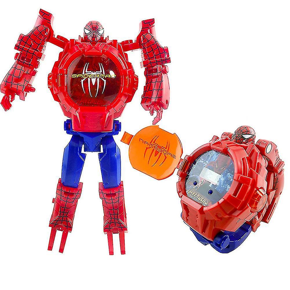 Superhero Creative Robot Transformer Kids Glowing Watch Boys Digital ...