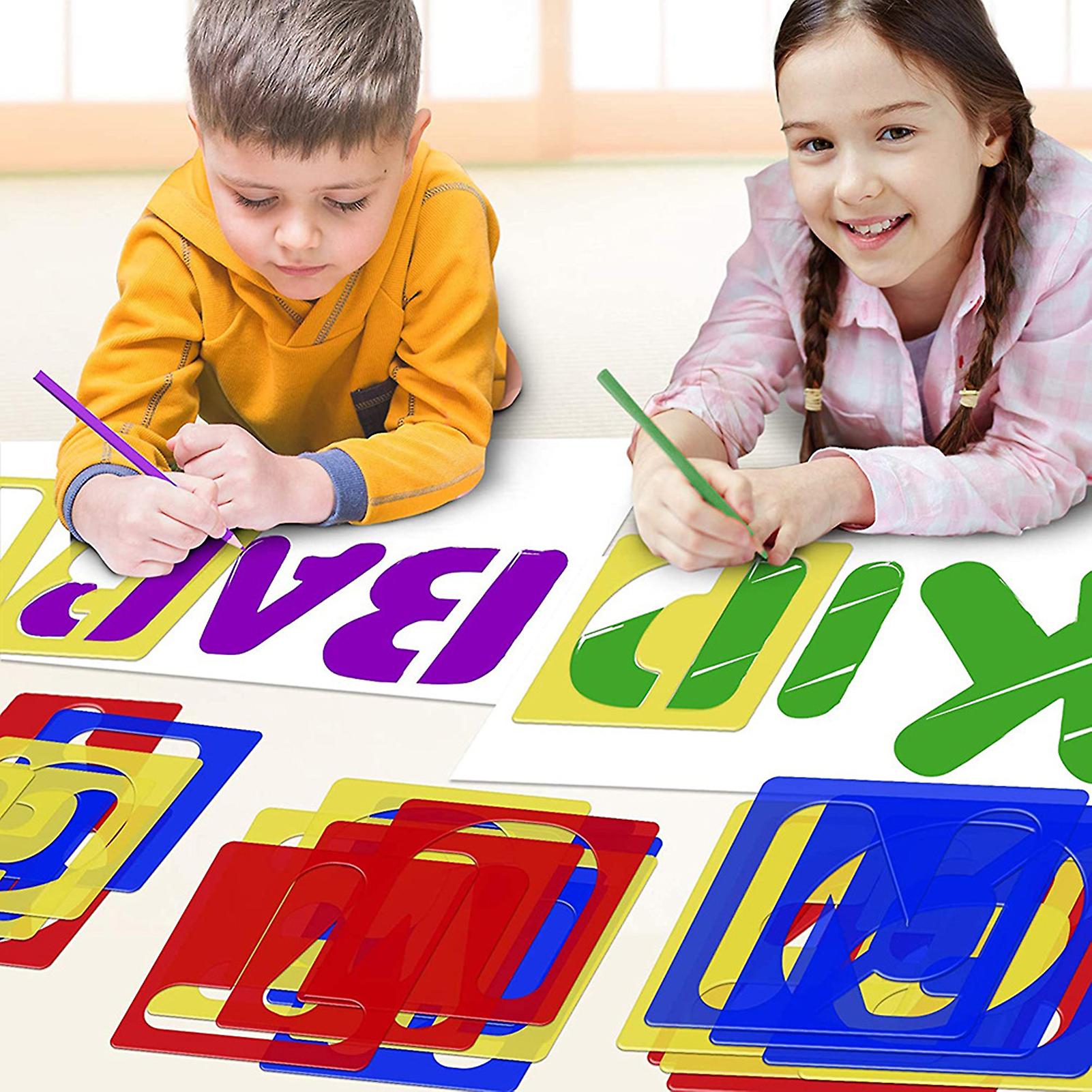 PP Drawing Stencils for Kids Letter Figures Drawing Spraying Templates ...
