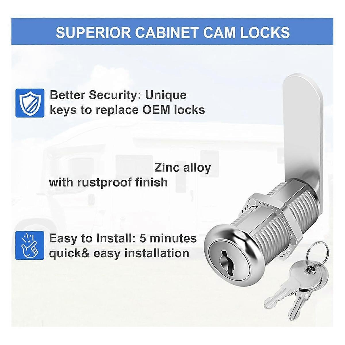 Cabinet Locks with Keys, Long Cam Locks Keyed Alike, Cabinet Cam Lock ...