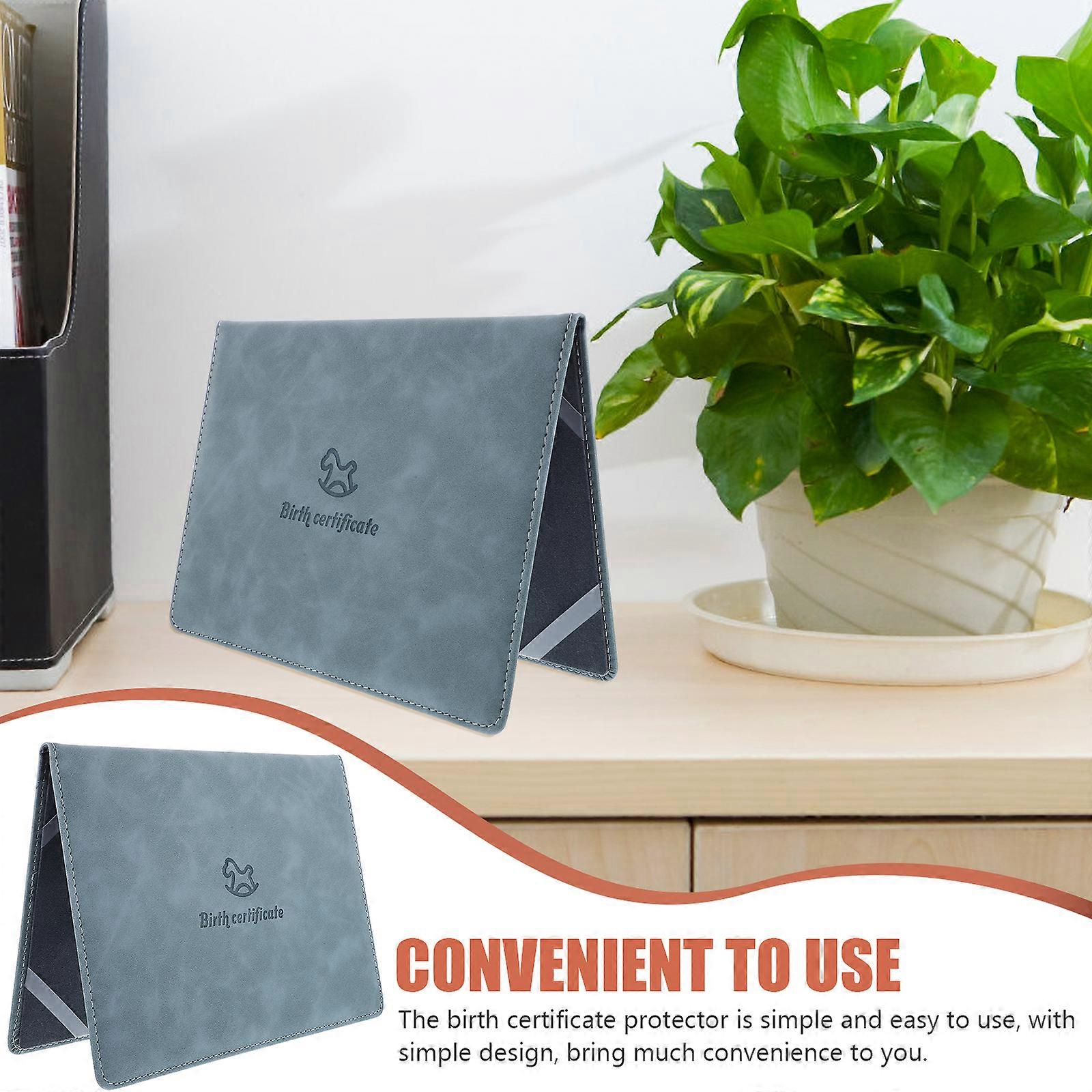 Baby Birth Certificate Leather Holder Protection Birth Certificate ...