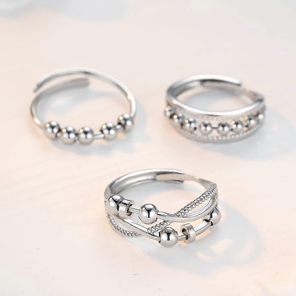 To My Daughter Fidget Ring For Anxiety, Fidget Rings For Anxiety For Women, Adjustable Stacking ...