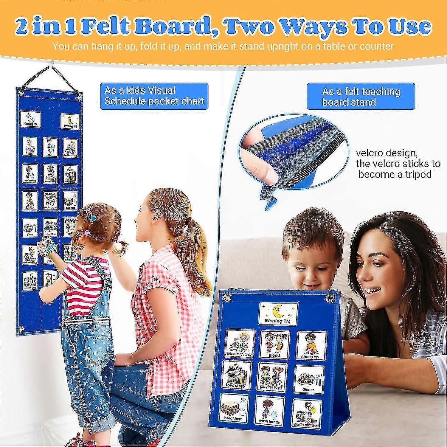 Kids Visual Timetable, Daily Routine Chart For Children With 70 Pcs ...