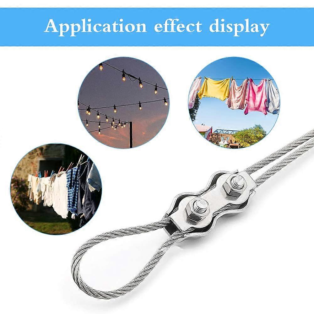 M5 Duplex Clamp, Pack of 8 Wire Rope Clamp, Stainless Steel 304 Cable ...