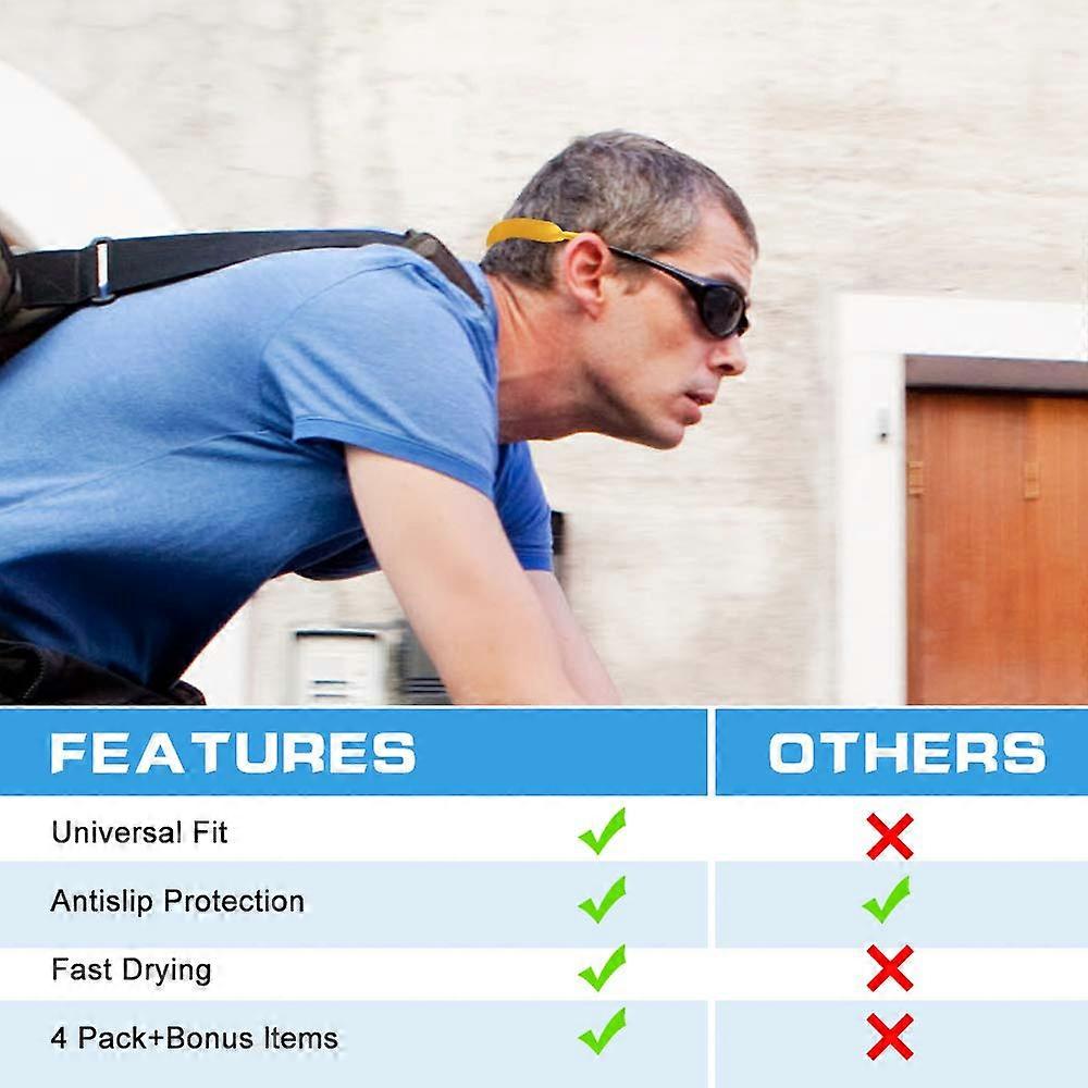 6 Pack Neoprene Elastic Cord Retainer Strap Band for Sports Eyeglass ...