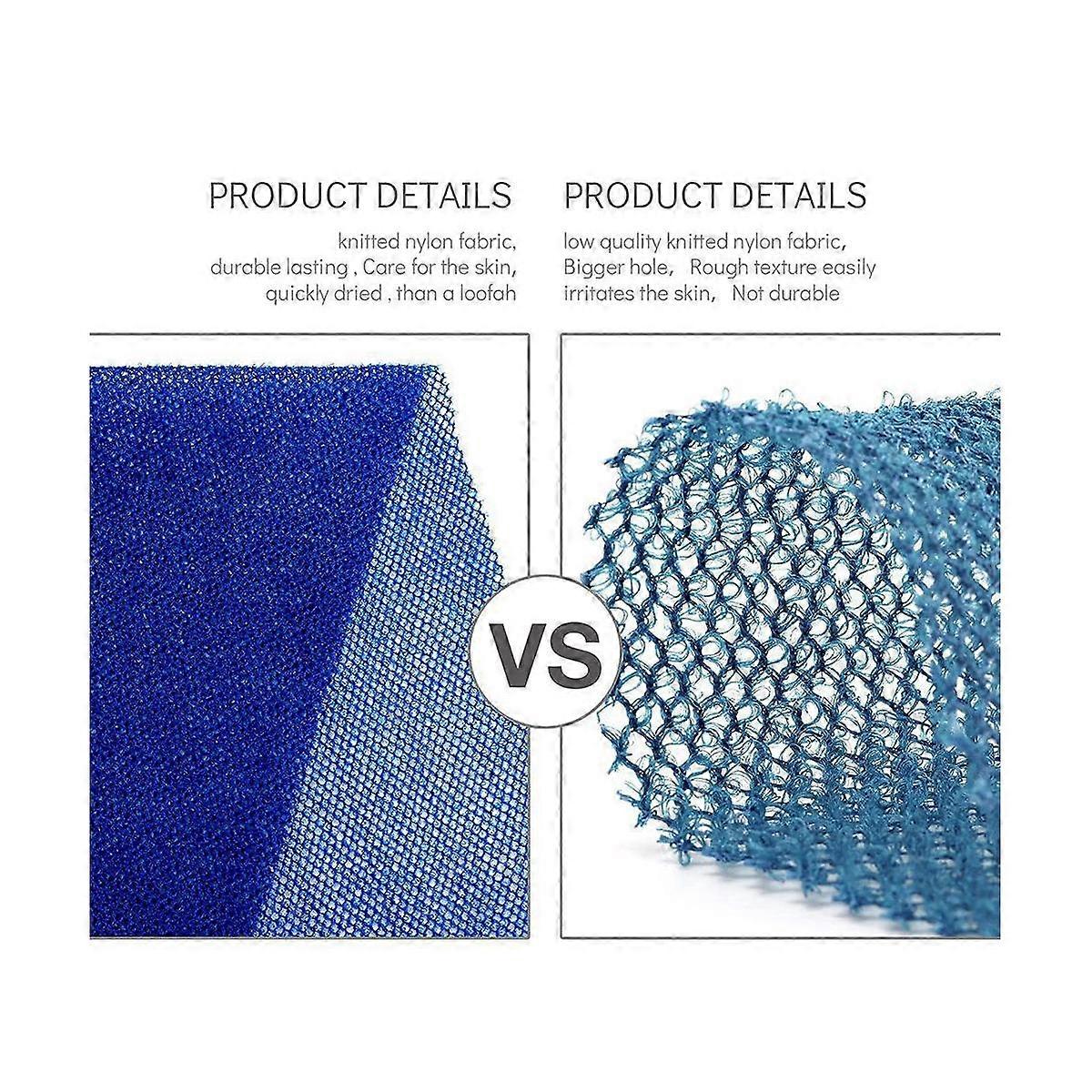 3 Pieces African Net Long Net Exfoliating Shower Body Scrubber Back ...