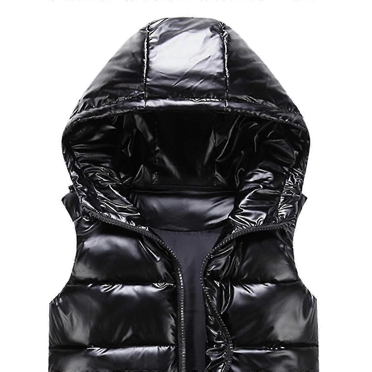 Unisex Shiny Waterproof Sleeveless Jacket Lightweight Puffer Vest ...