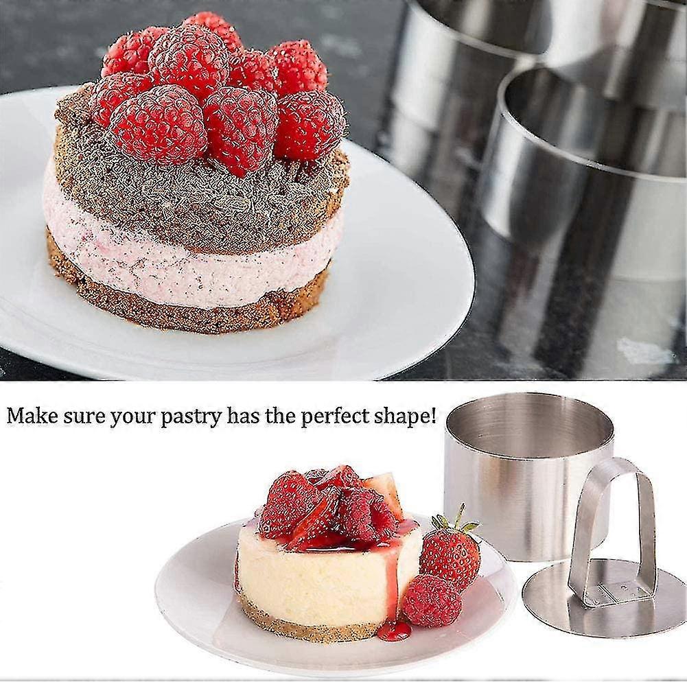 8pcs Stainless Steel Cake Rings Circle Cake Mousse Mold For Desserts ...
