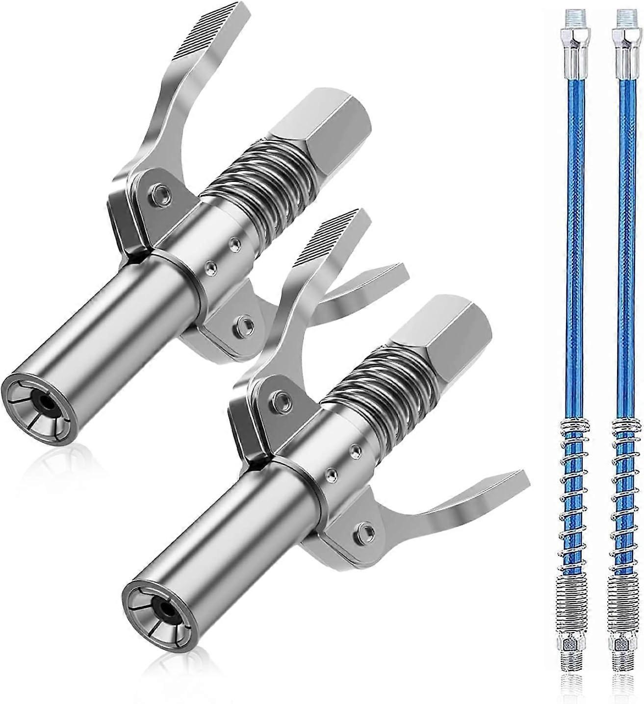 2 Pieces Grease Pump Nozzle with 30CM Flexible Hose Grease Gun Fitting ...