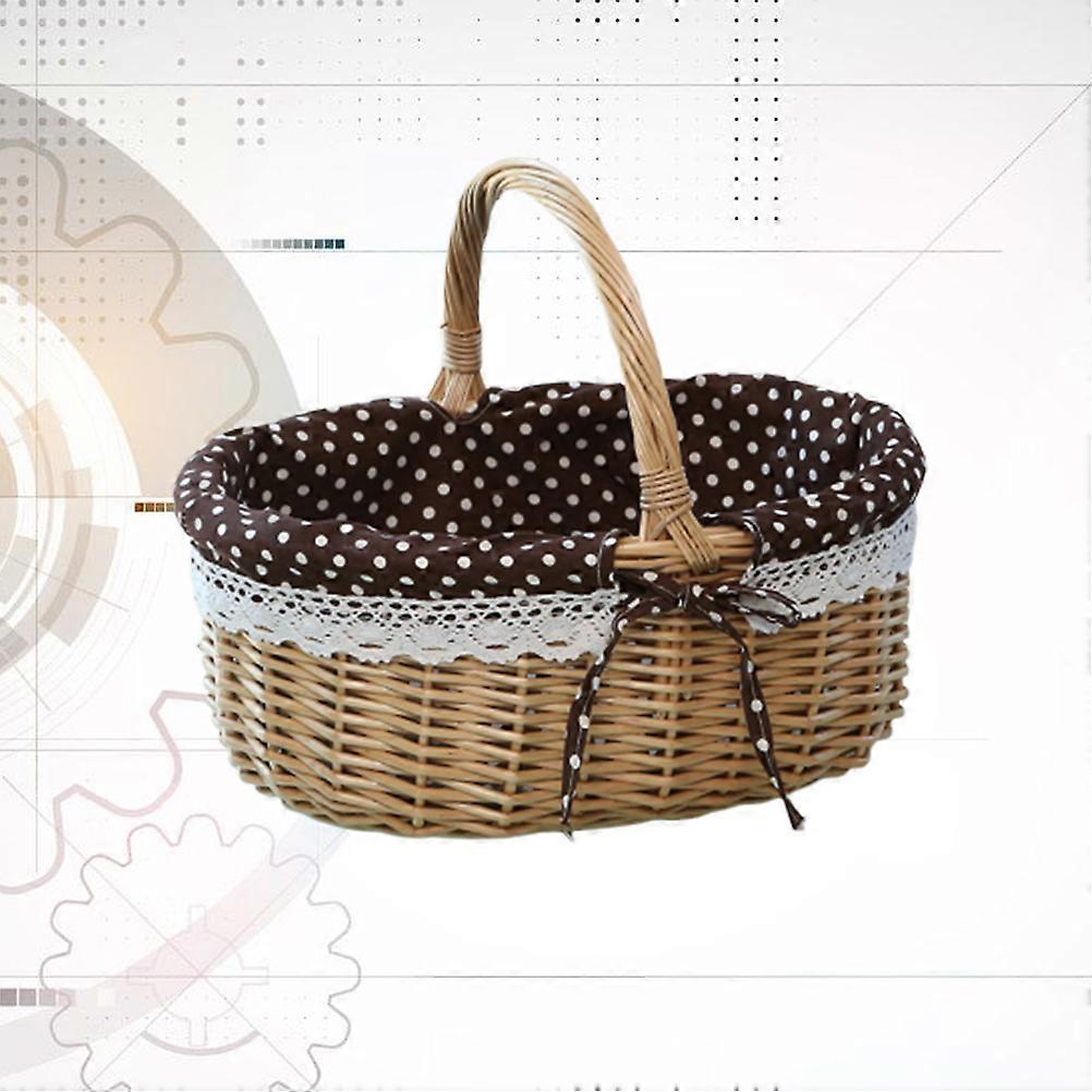 Picnic Bag Gift Basket Wicker Storage Basket Linen Inner Basket for ...