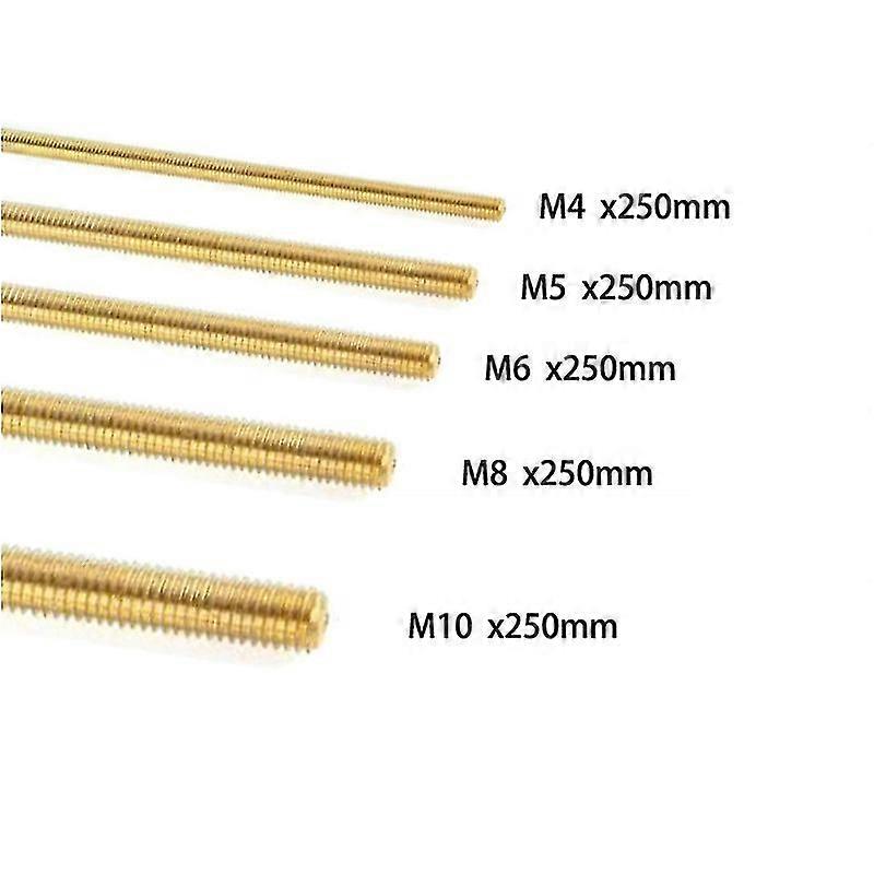 Solid Brass Metric Bolt Full Thread Shaft Rod Bar Stud M2 M2.5 M3 M4 M5 ...