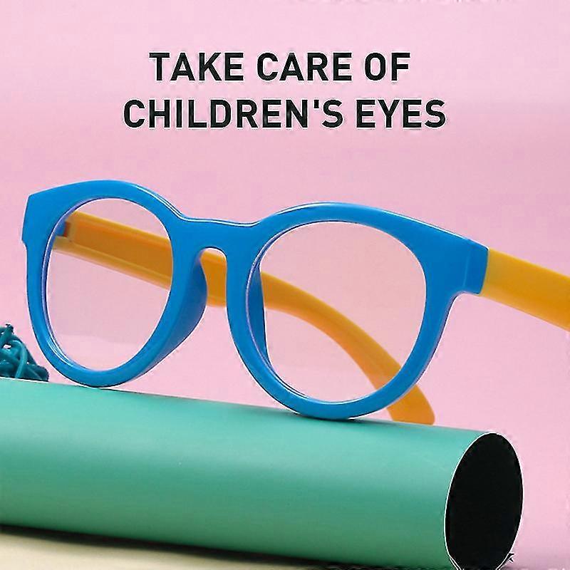 Silicone Round Kids Glasses Anti-blue Light Reading Books Children ...