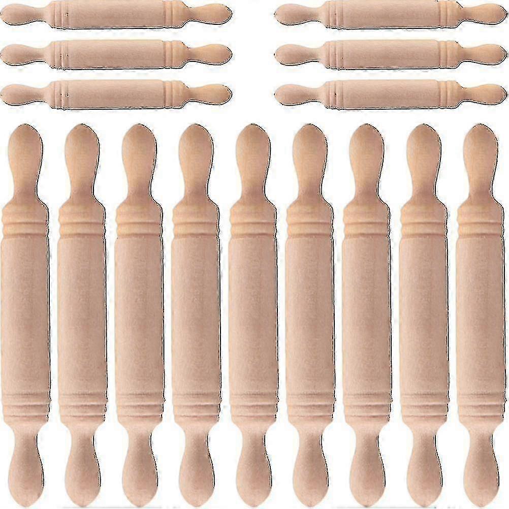 30 Pcs Mini Accessories Miniature Wood Rolling Pin Miniature Decor Tiny ...