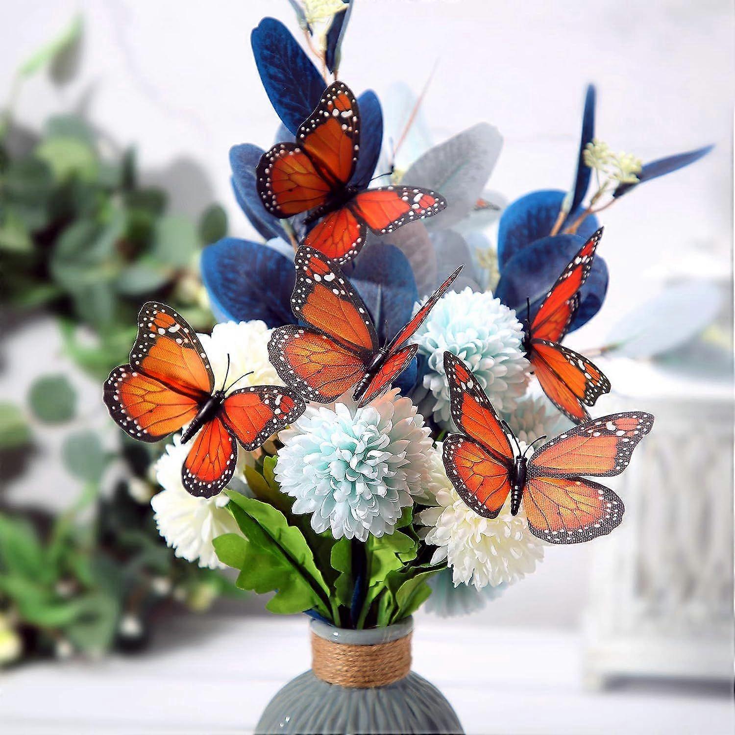 Wekity 24 Pieces 4.7 Inch Halloween Butterfly Wall Decor Artificial ...