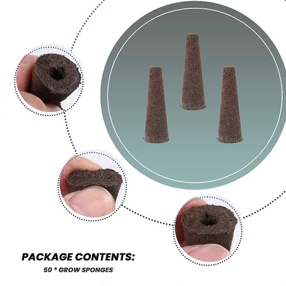Plant Growing Plugs Sponges for Hydroponic Plants Growth, Pack of 50 ...