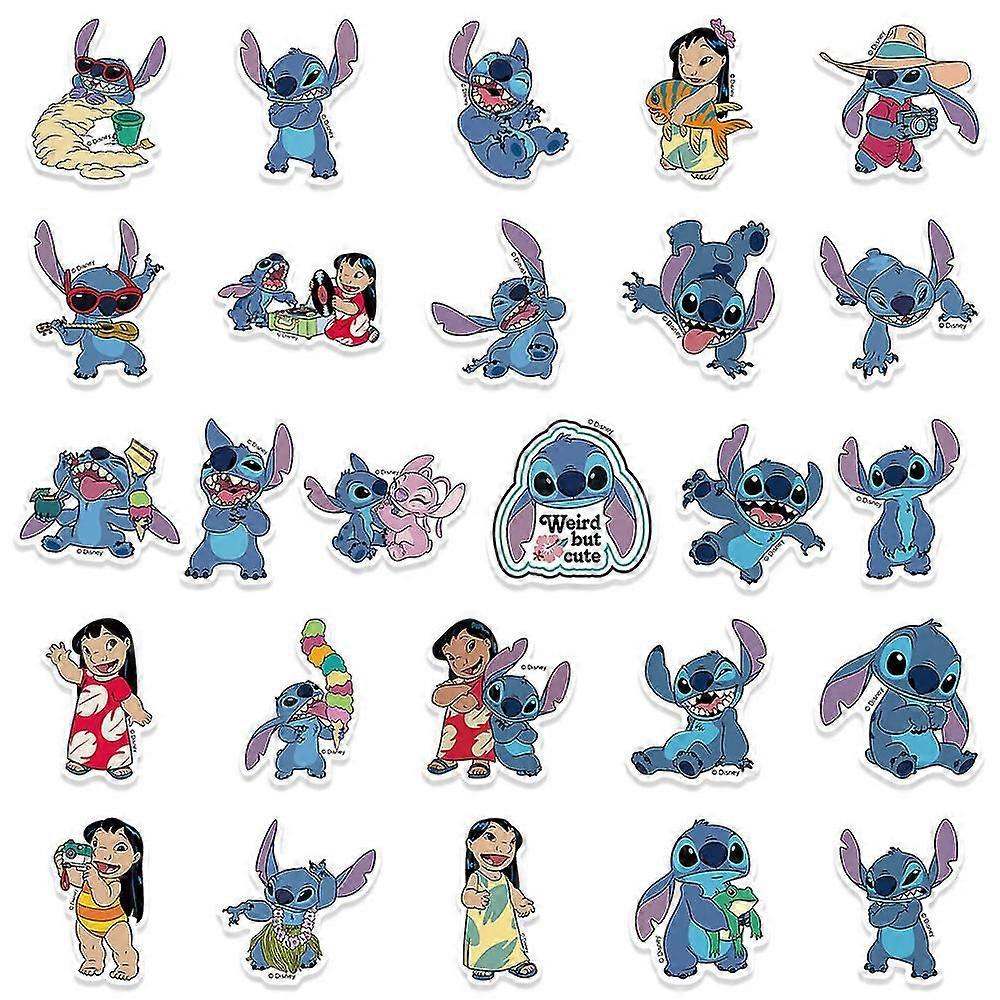 50-Pack Lilo & Stitch Stickers, Cute Cartoon Decals for Laptop Water ...