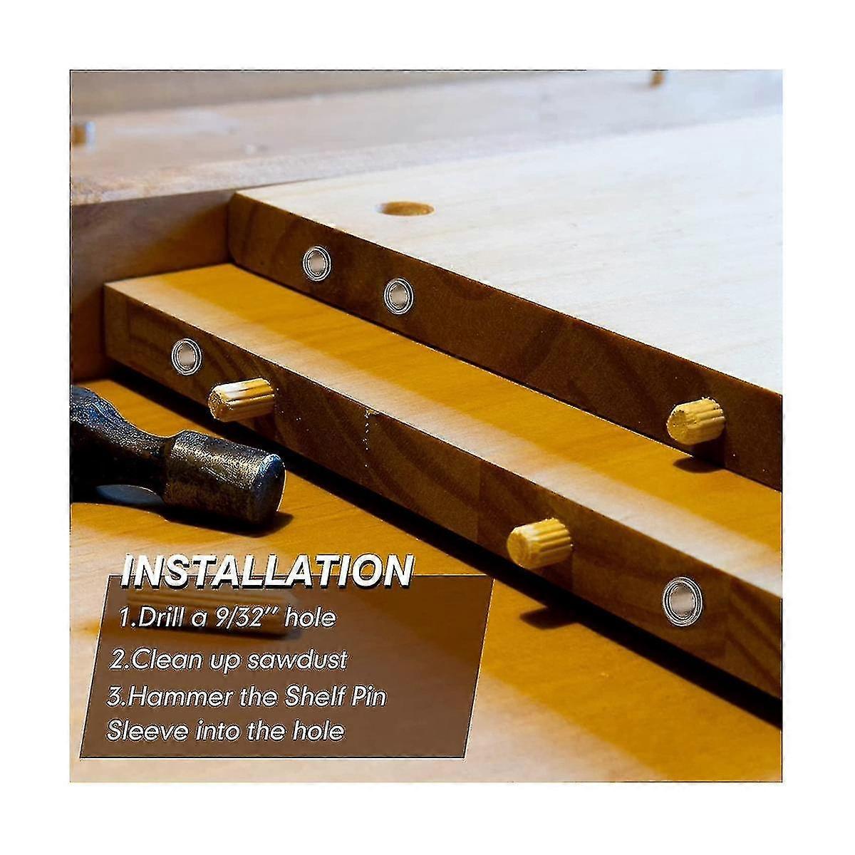 300pcs 1/4 Inch Shelf Sleeves Cabinet Shelf Pins Shelf Reinforcement ...