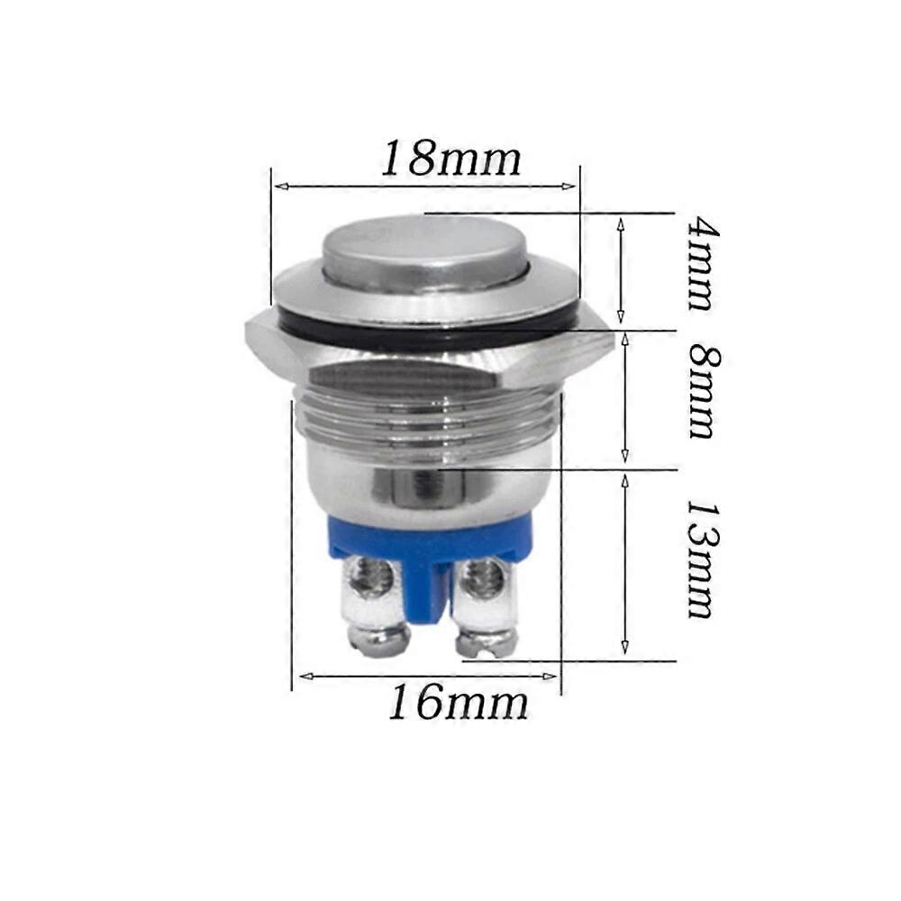 16mm Convex Head Metal Push Button Momentary ON/OFF Horn Switch Start ...