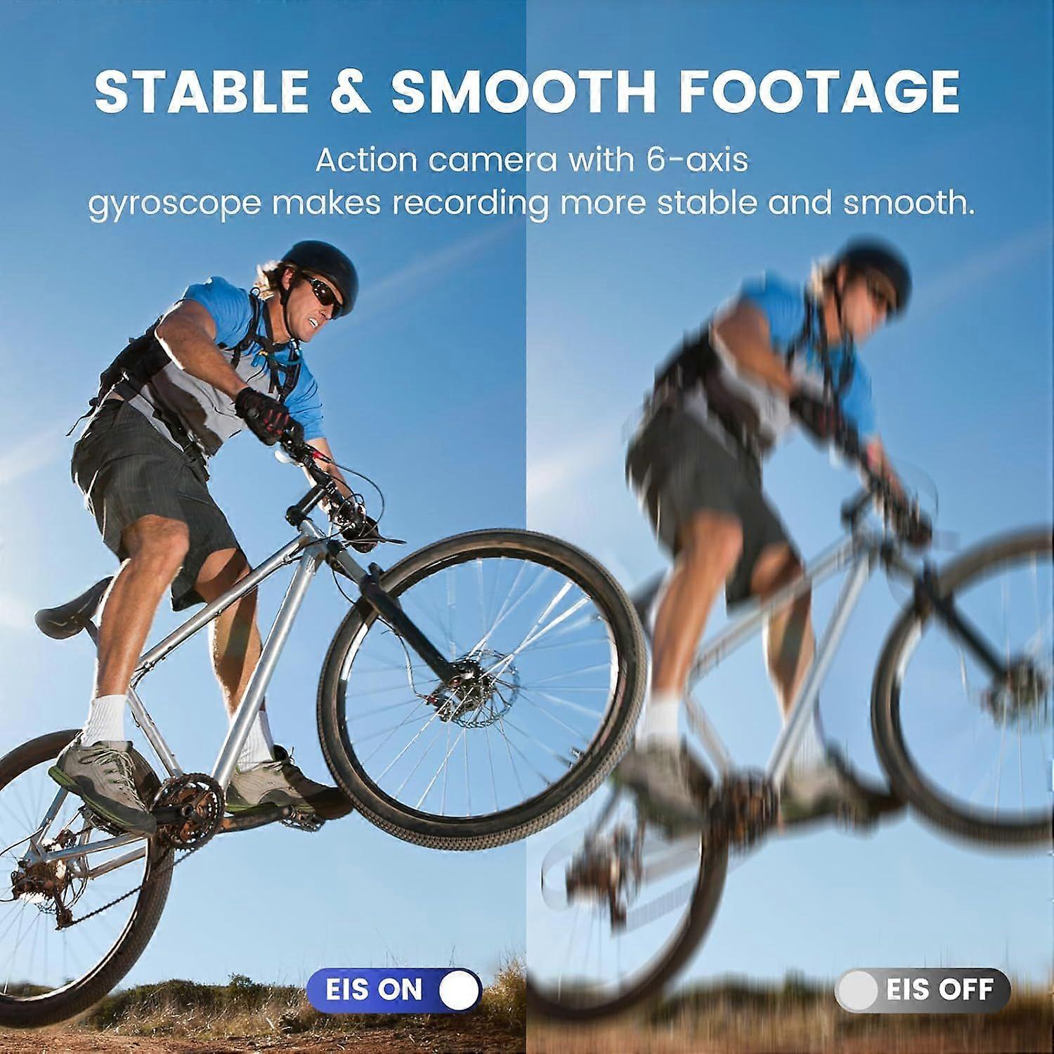 Action Camera 4K 60FPS 48MP, EIS Sports Camera with 128GB Card,131FT ...