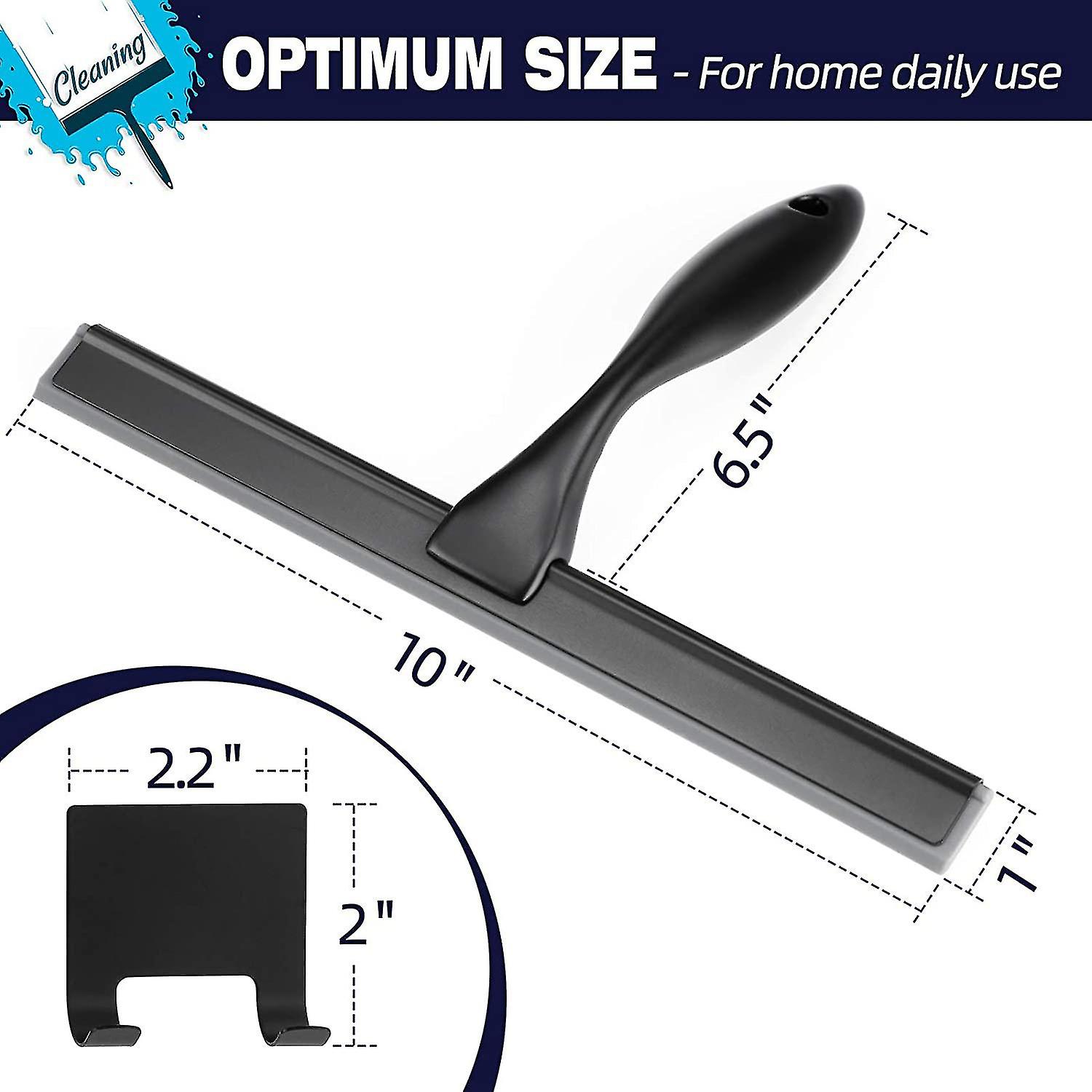 Shower Squeegee, 10 Inch Matte Black Squeegee, Multipurpose Stainless ...