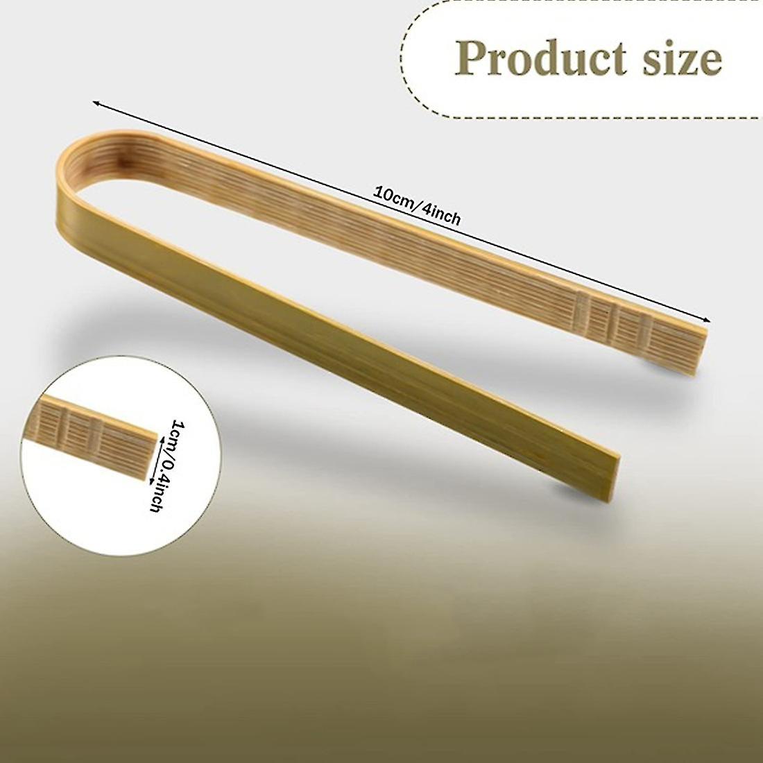 80 Pcs Mini Bamboo Disposable Bread Tongs 4 Inch Toast Tongs Disposable ...