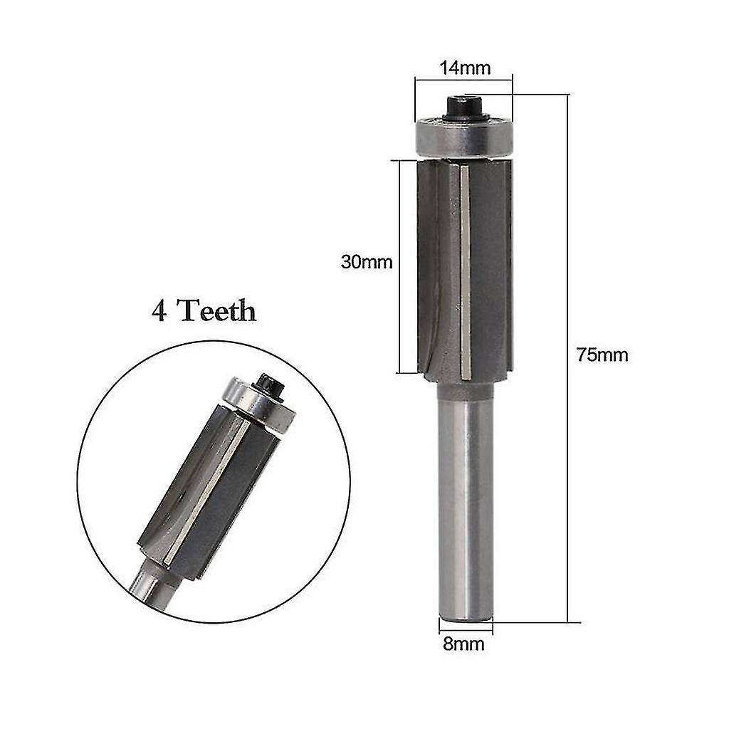 Flush Milling Cutter Copy Milling Cutter With Ball Bearing On Top (8mm ...