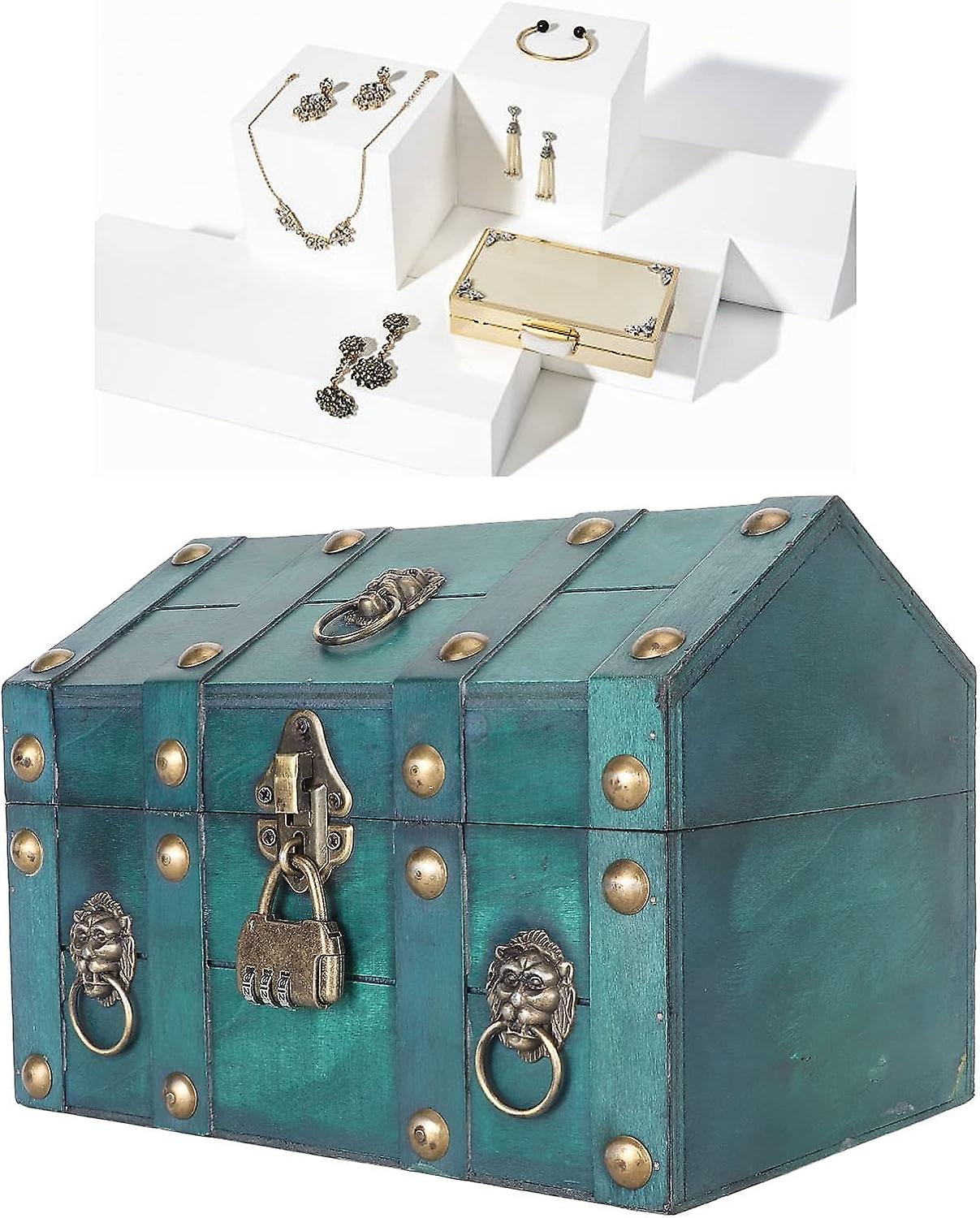 Wood Treasure Box, Compact Vintage Multipurpose Handcraft Treasure ...