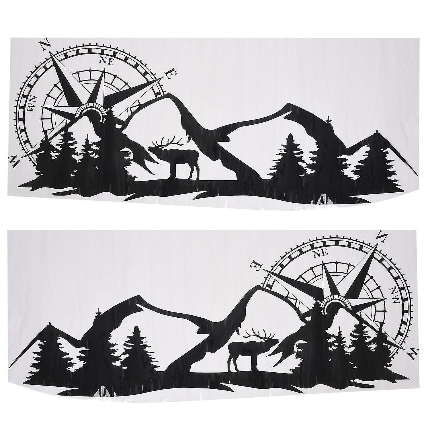 Rv Motorhome Universal Body Sticker Diy Compass Navigation Animal Decal ...