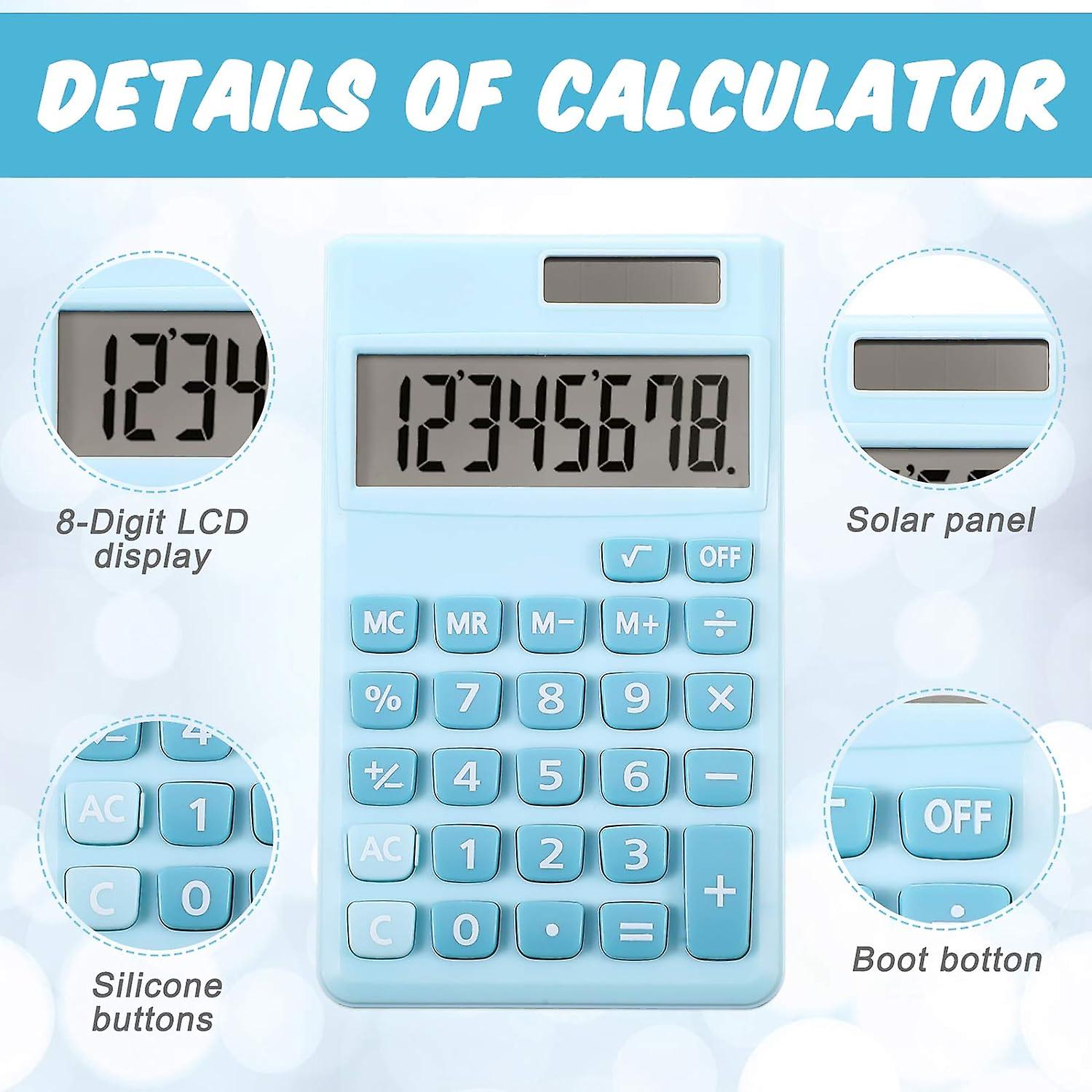 Small pocket basic calculator, mini desktop calculator, 8-digit LCD display, standard function ...