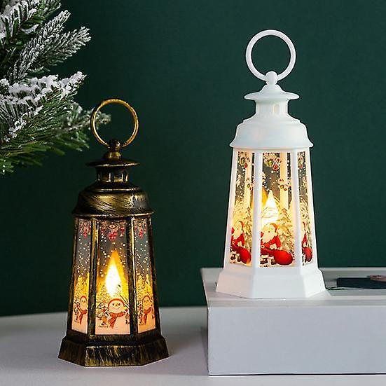 Christmas Santa Lantern Wind Light Retro Style Battery Powered ...