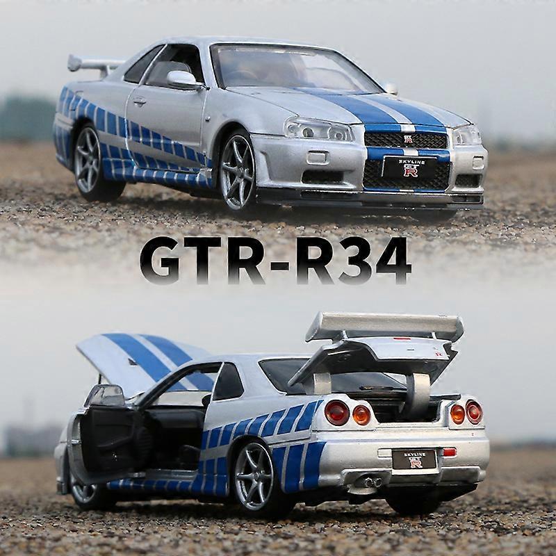 1:32 Nissan Skyline Ares GTR R34 Alloy Sports Car Model Diecasts Metal ...