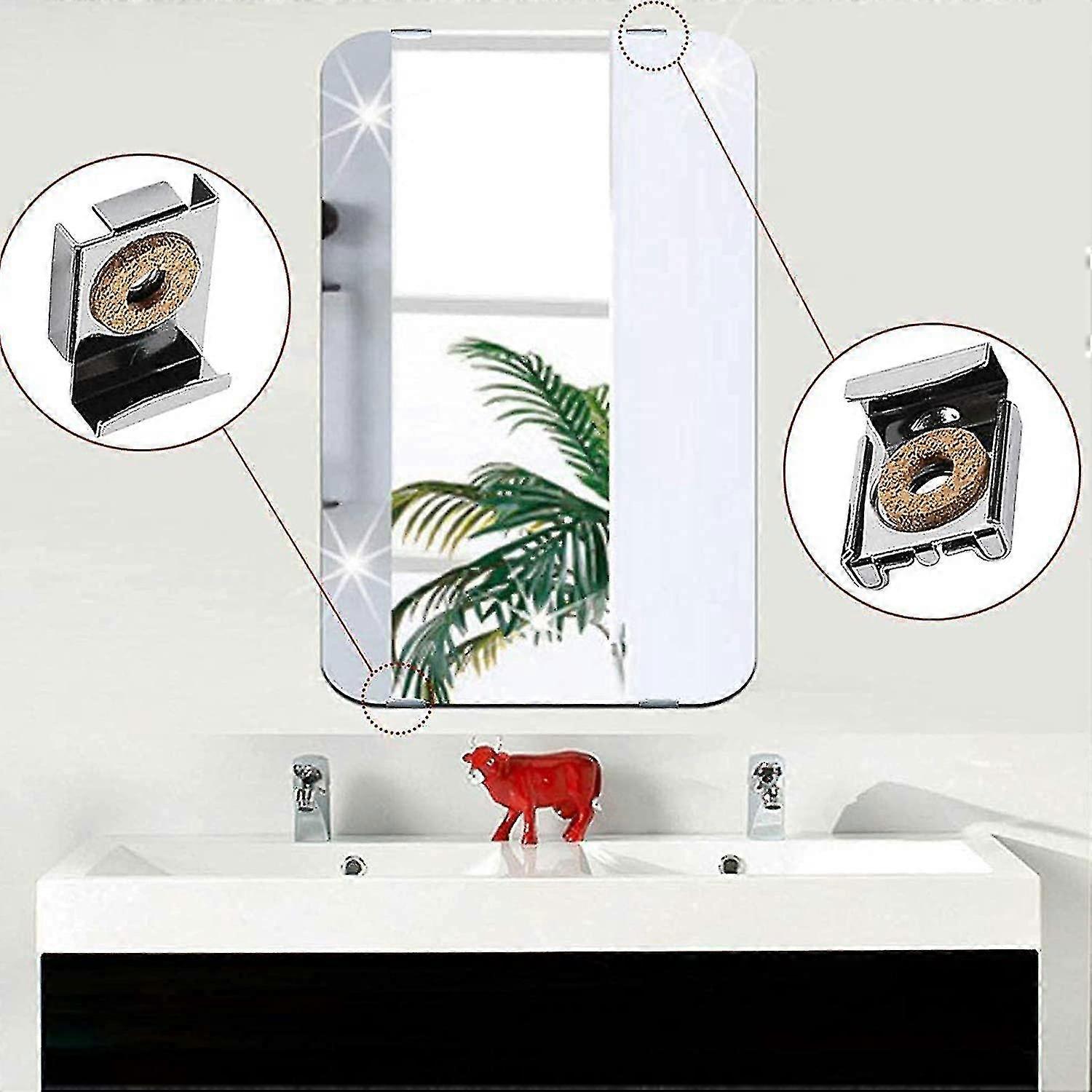 Mirror Fixings,2 Set Spring Loaded Mirror Hanger Clips Stainless Steel ...