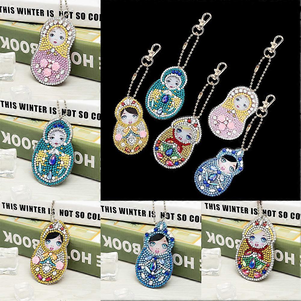 Diamond Painting Keychain DIY Cartoon Doll Pattern Full Diamond Key ...