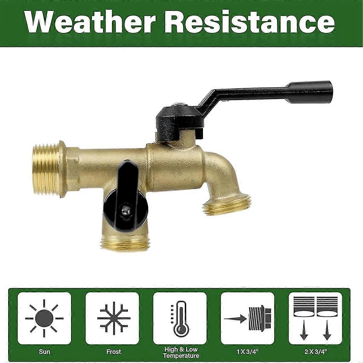 Outdoor Double Outlet Water Faucet Garden Irrigation Brass Faucet ...