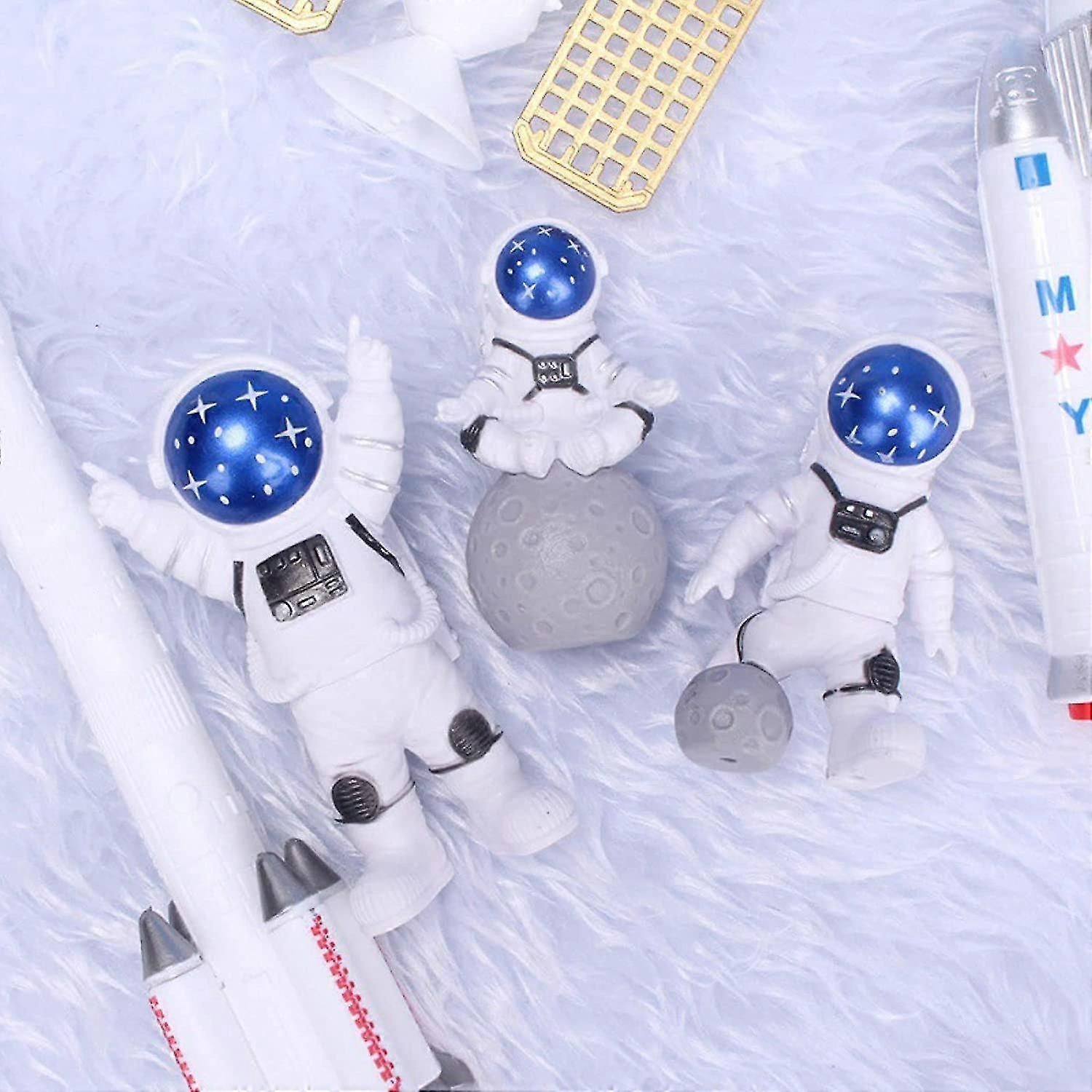 3pcs Astronaut Figurine Cake Topper Outer Space Cake Decoration ...