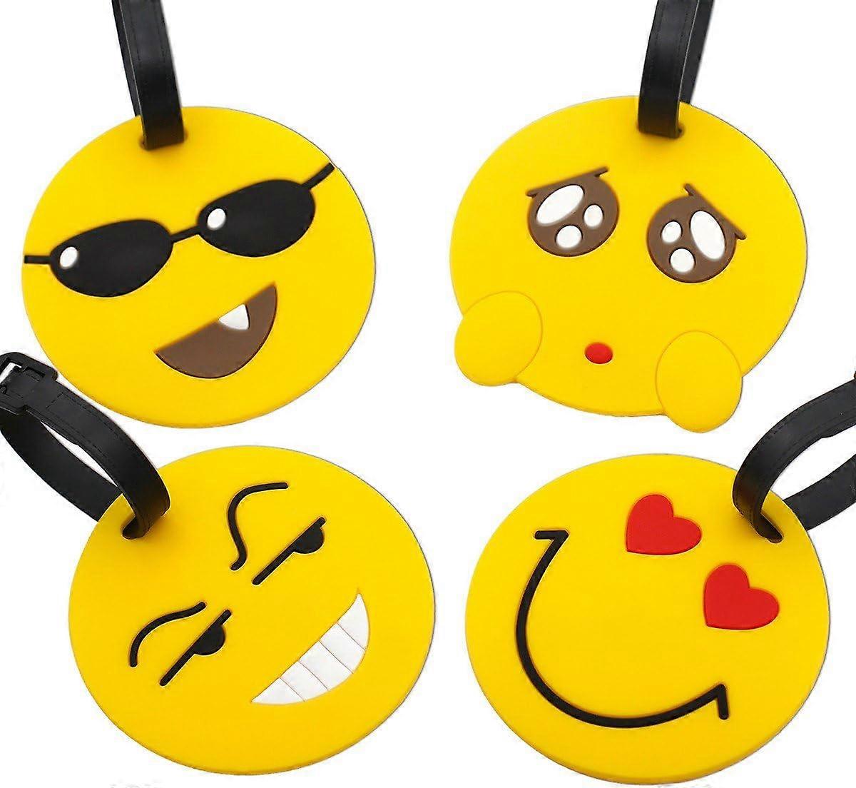 Travel Luggage Tags, Emoji Suitcase Travel ID Label Tags Holders, PVC ...
