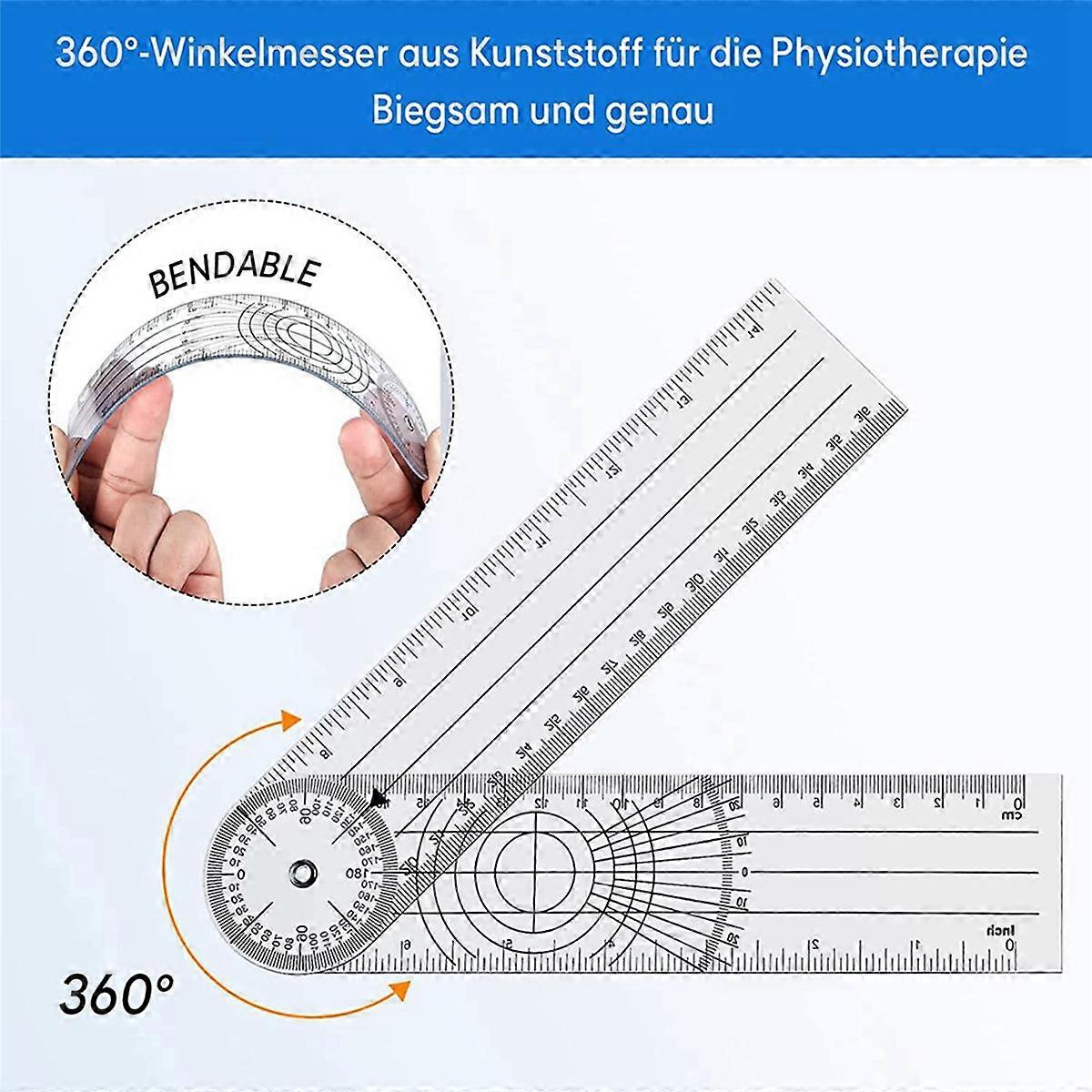 12 Pieces Goniometer Physiotherapy 360 Degree Rotation Protractor ...
