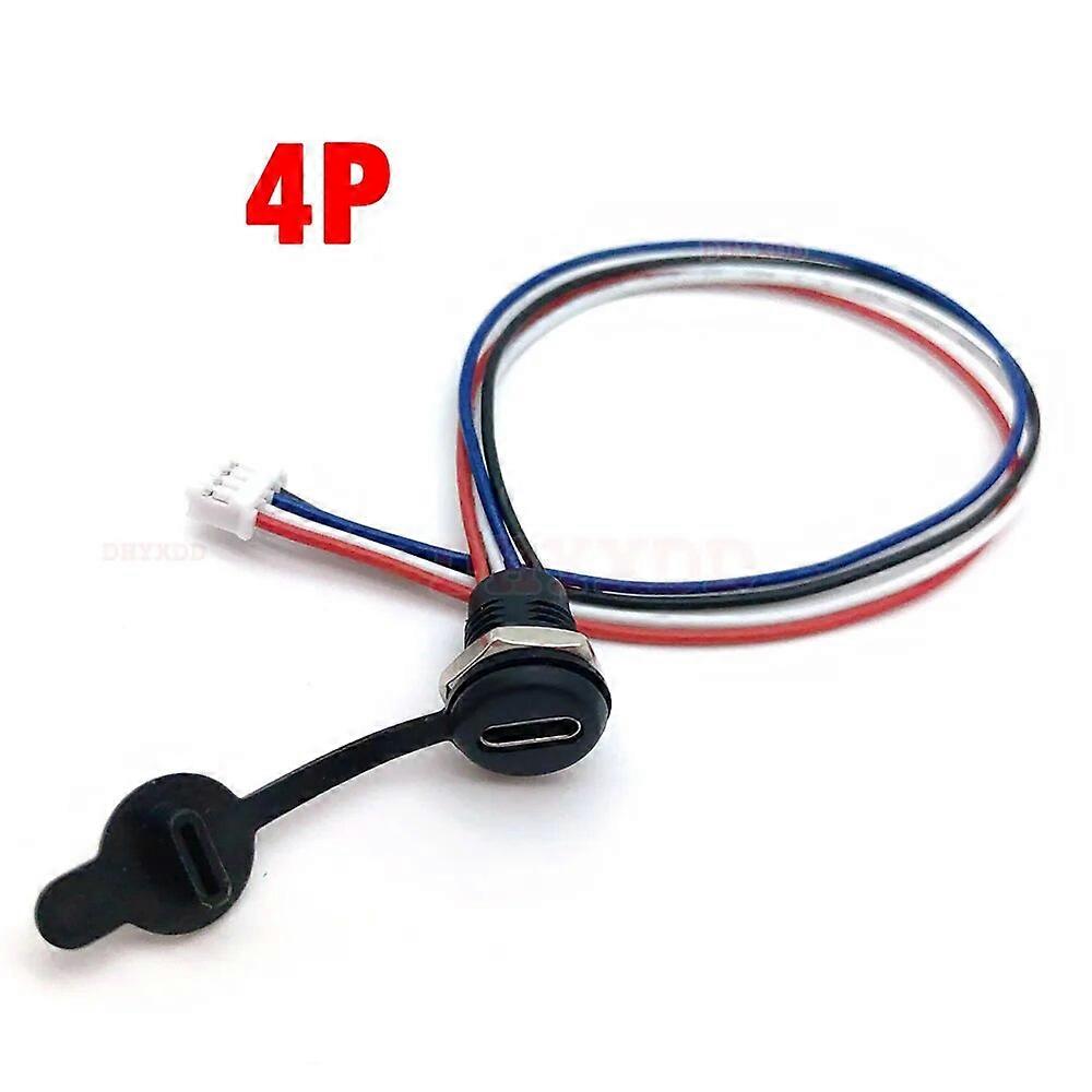 USB-C 5A high current charging socket with M11 nut snap lock plate USB ...