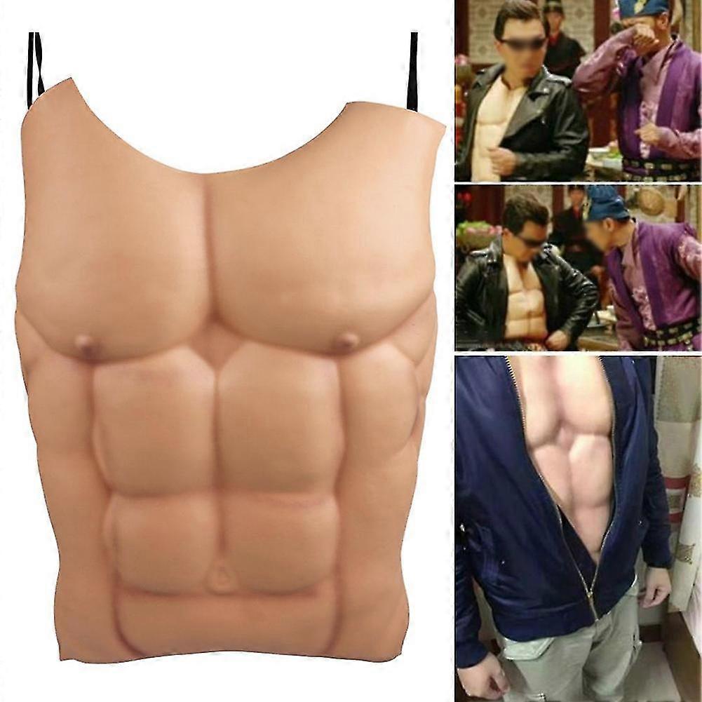 Eva Men Fake Skin Chest Muscle Costume Cosplay Props Halloween Party ...