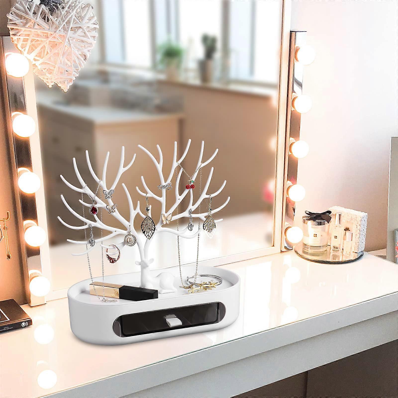 Antlers Jewellery Stand with Drawers, Jewellery Tree Girls, Plastic ...