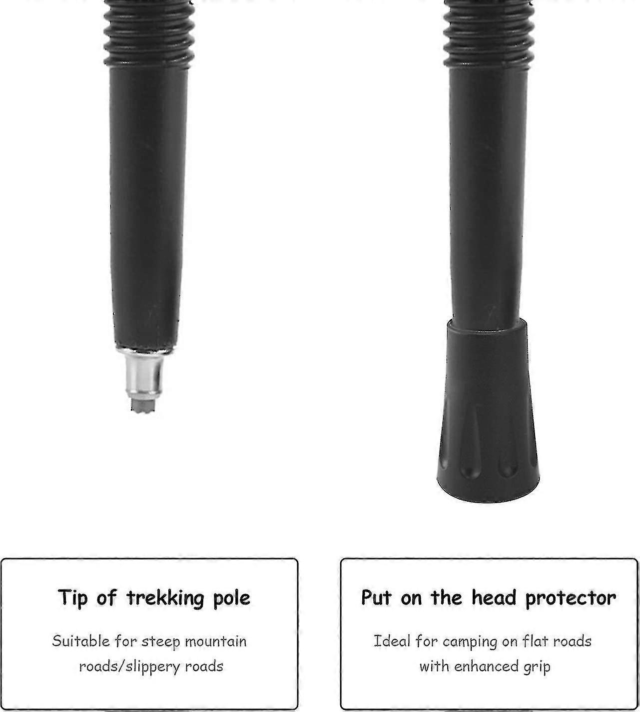 8 Pieces Nordic Walking Stick Tip Caps Rubber Pole Tip Protector For ...