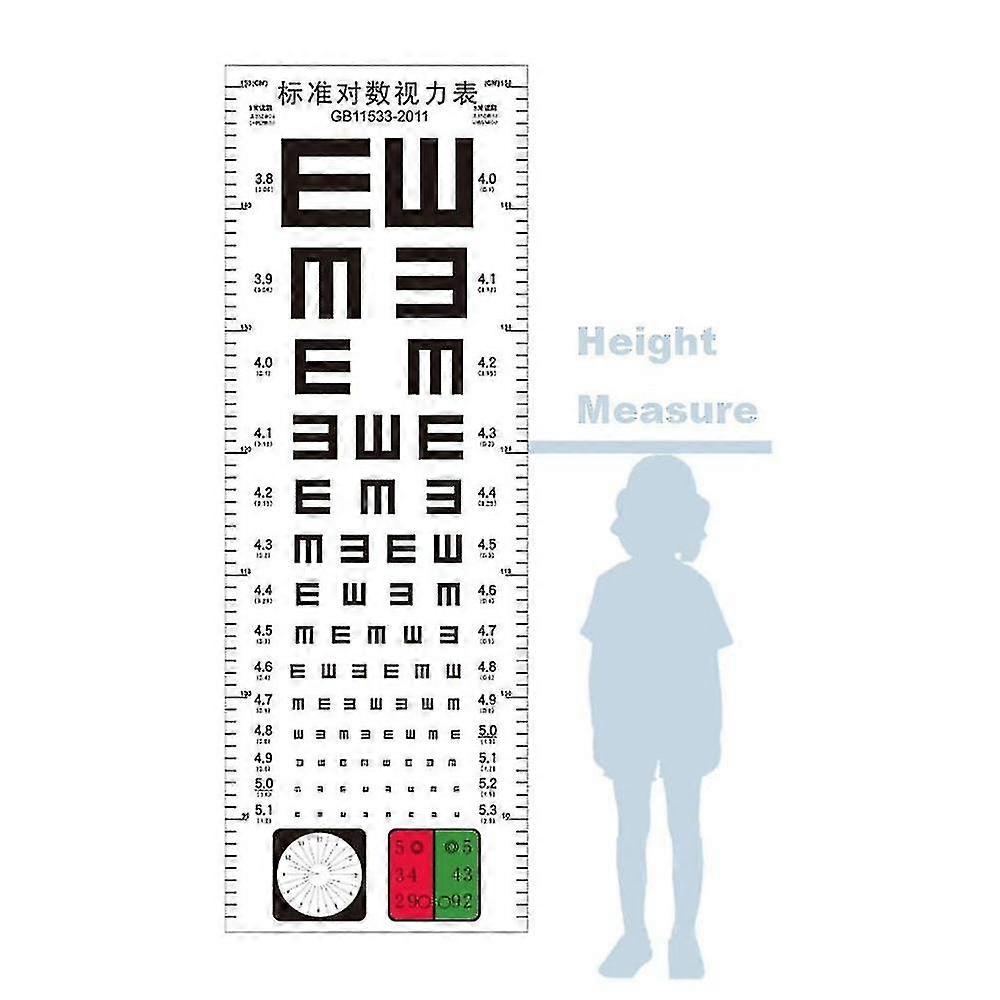 Waterproof Eye Chart Standard Visual Acuity Chart With Height Measure ...